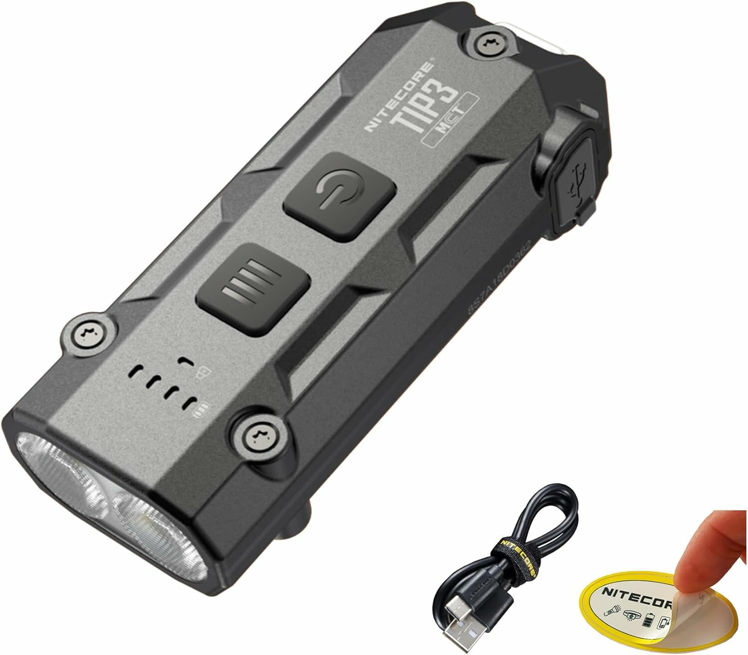 Перезаряжаемый фонарик-брелок Nitecore TIP3, 720 люмен, 3 цветовые температуры, EDC-светильник, USB-C с зажимом для кармана (оранжевый)
