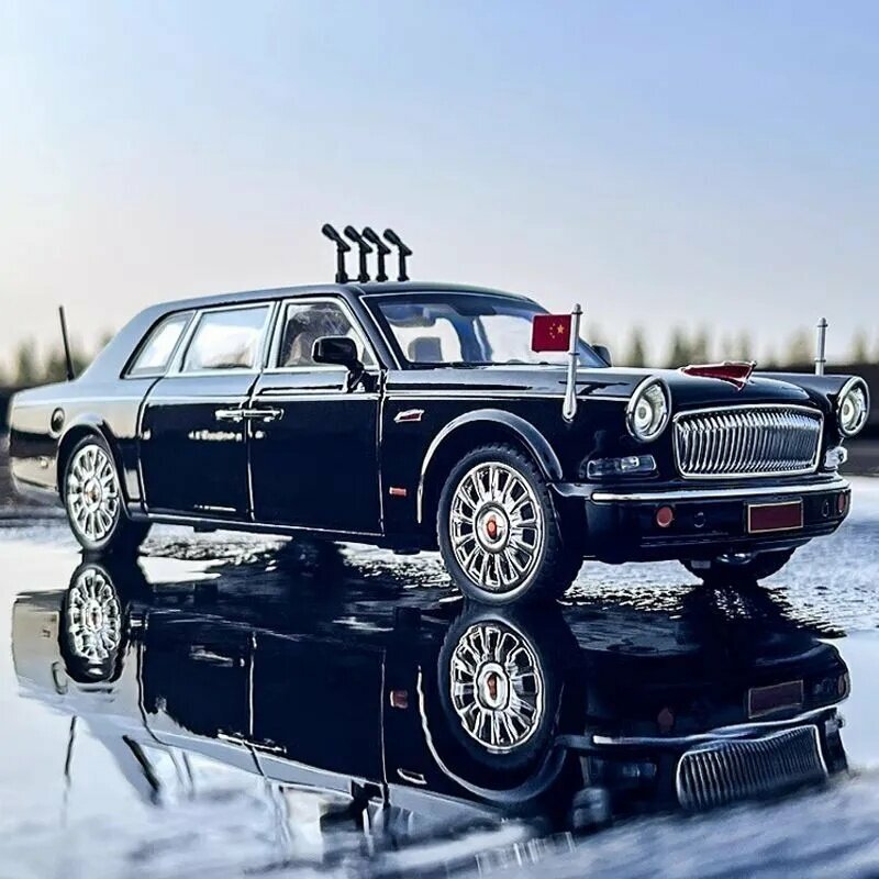 1:24 HONG QI L5 роскошный автомобиль, Модель из сплава, Коллекционные предметы, Со звуковыми и световыми эффектами