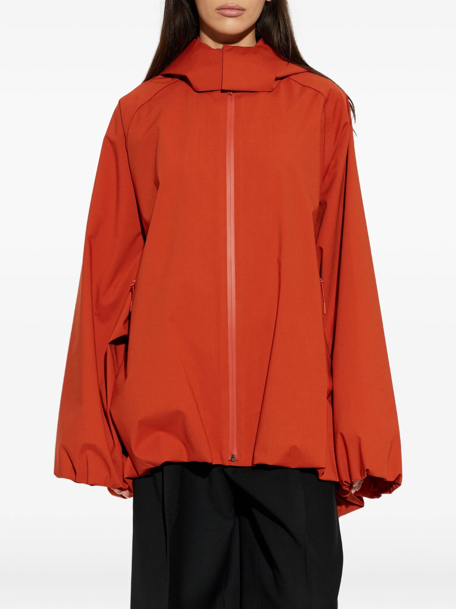 Пальто LACOSTE Hoodie zip coat, размер XS, orange — фото 1