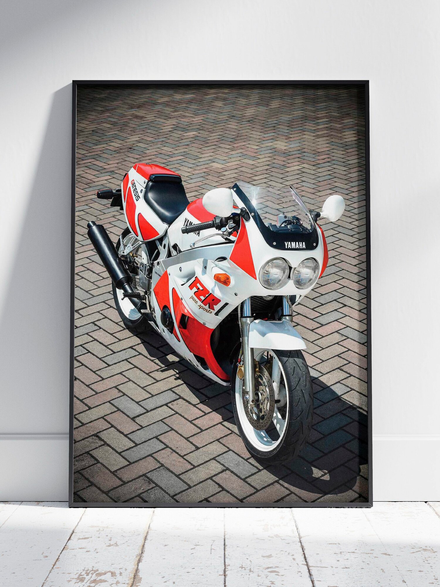 Плакат на стену для интерьера Техника и транспорт (Ямаха FZR400RR - Yamaha FZR400RR) - Постер по транспорту формата A4 (21x30 см)