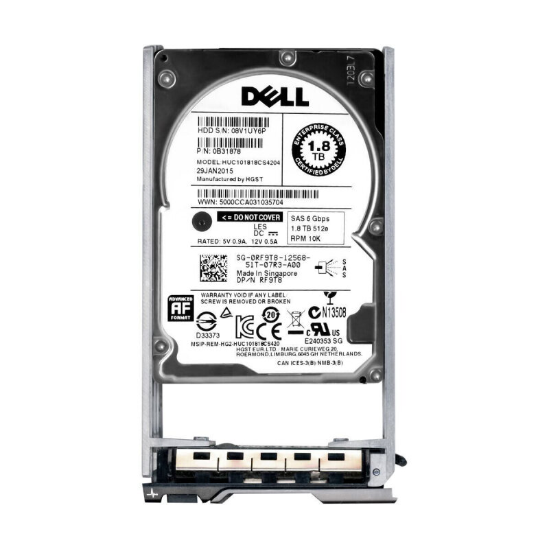 Жесткий диск Dell 400-AJQQ 1,8Tb 10520 SAS 2,5" HDD
