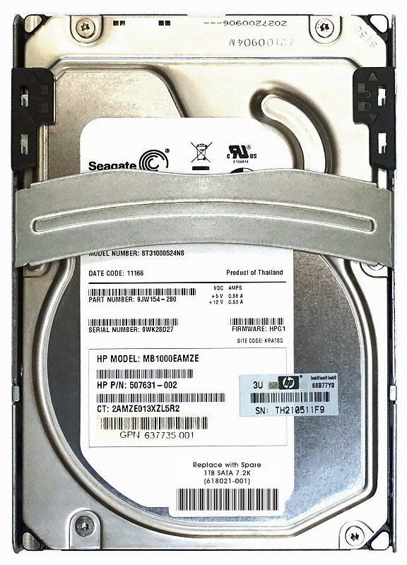 Жесткий диск HP 1Tb 7200 SATAII 3.5" HDD 618021-001