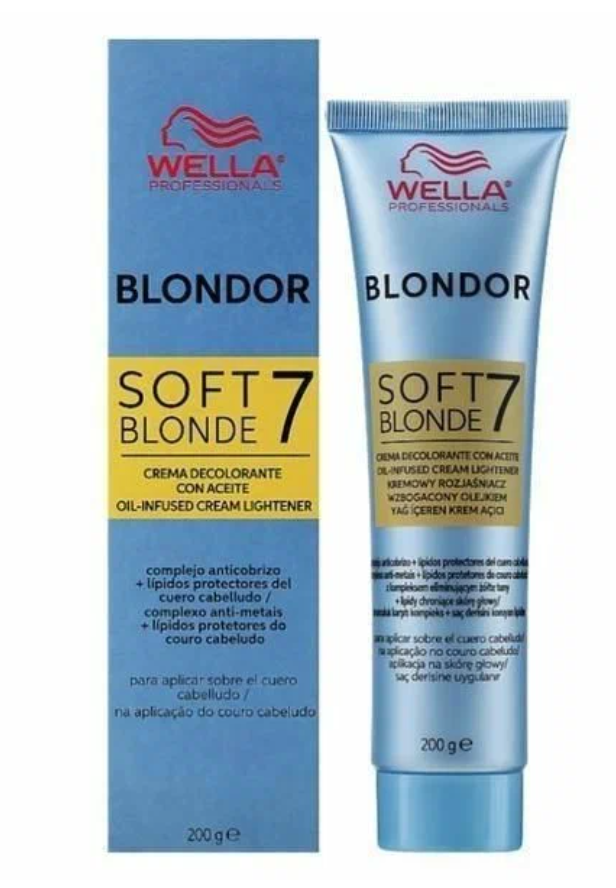 Крем-осветлитель Wella Professional Blondor "Multi Soft", блонд для натуральных и осветленных волос, 200 г
