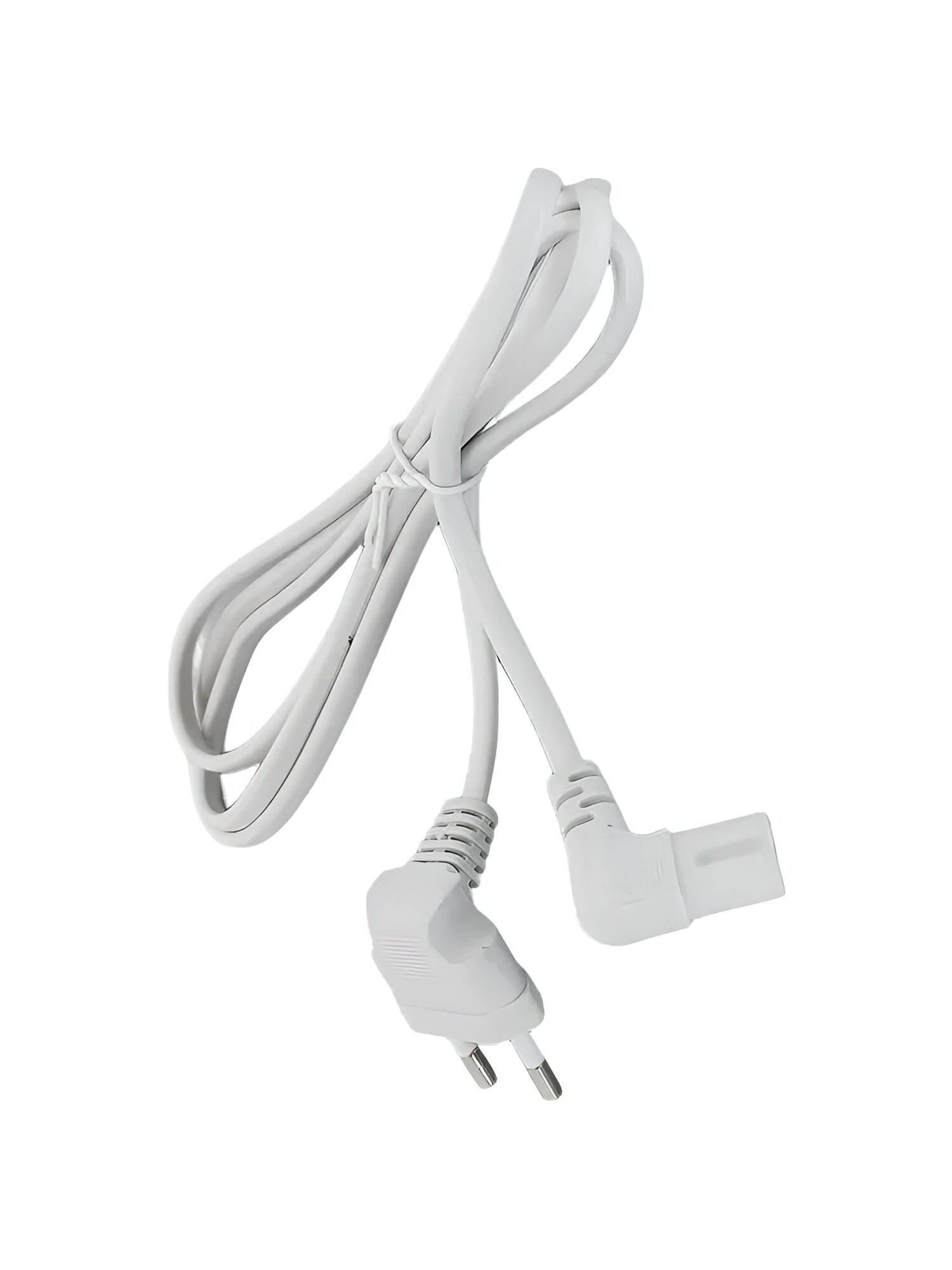 Шнур сетевой белый для бытовой техники "8" с угловыми разъемами с кабелем 2x0.75 мм 1.5м
