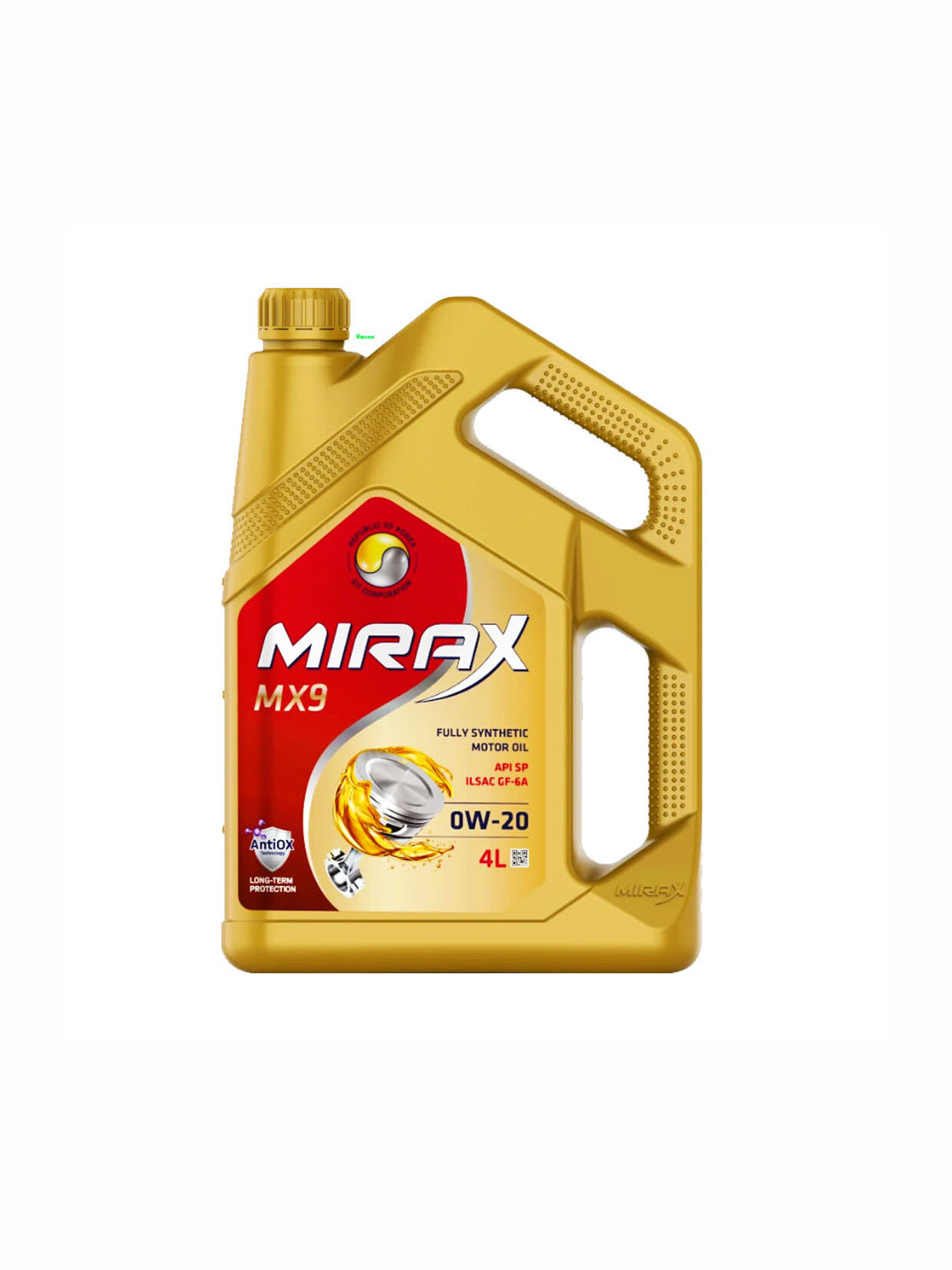 Моторное масло Mirax MX9, синтетическое, вязкость 0W-20, Ilsac GF-6A 4l