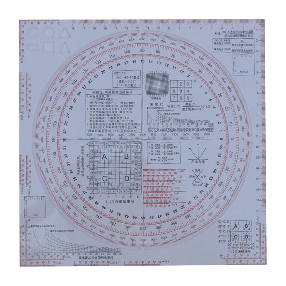 1 шт. Калькулятор плотности, карта, измерительная линейка, рельеф, комплексное распознавание карт
