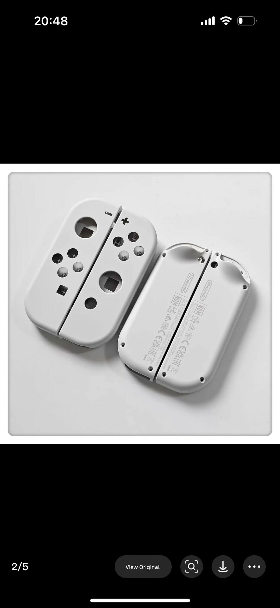 Корпус замены Joy-Con, для Nintendo Switch, белый, без кнопок