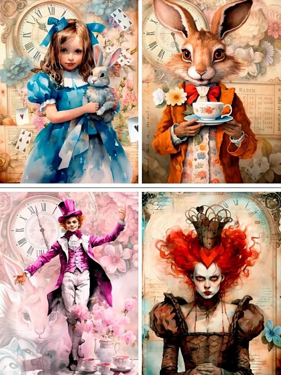 Картина по номерам на холсте Алиса в стране чудес 40*50 см