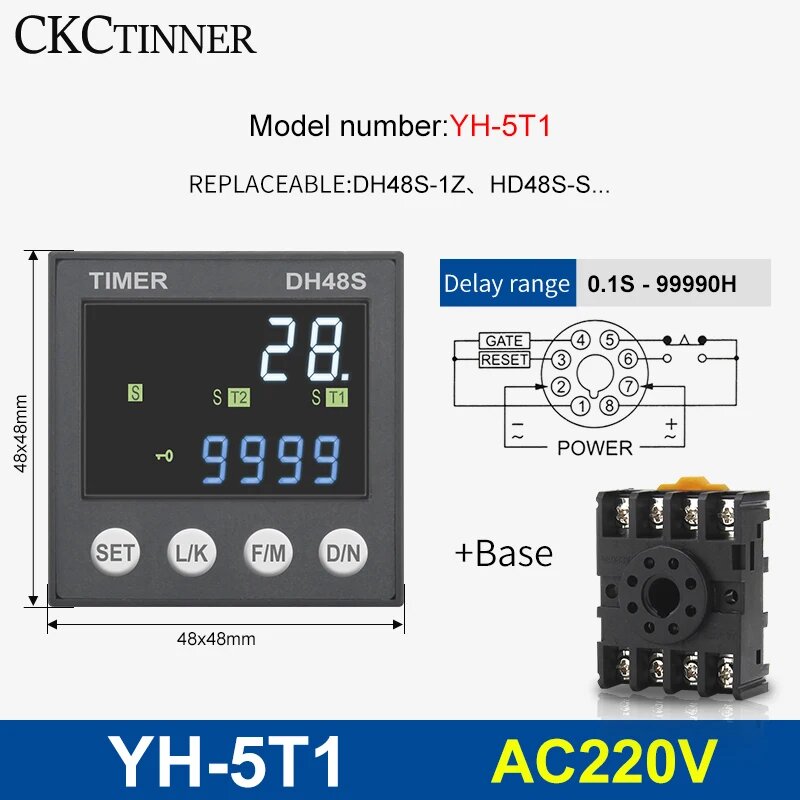 Реле времени CKCTINNER DH48S 24В/220В