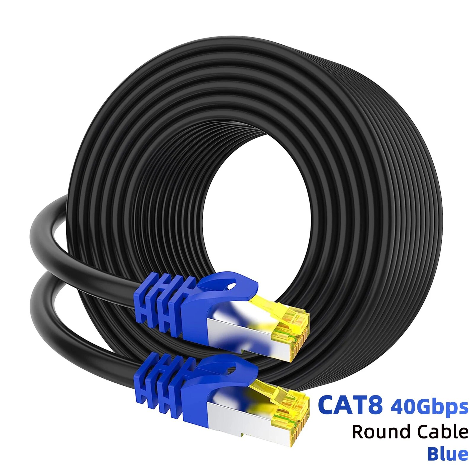Ethernet-кабель Cat 8, 8m, CAT 8-Round-Blue