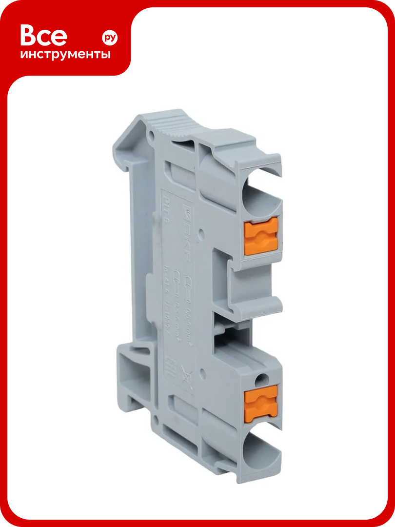 Клеммная колодка пружинная EKF 6 Push-in серая PIT-6