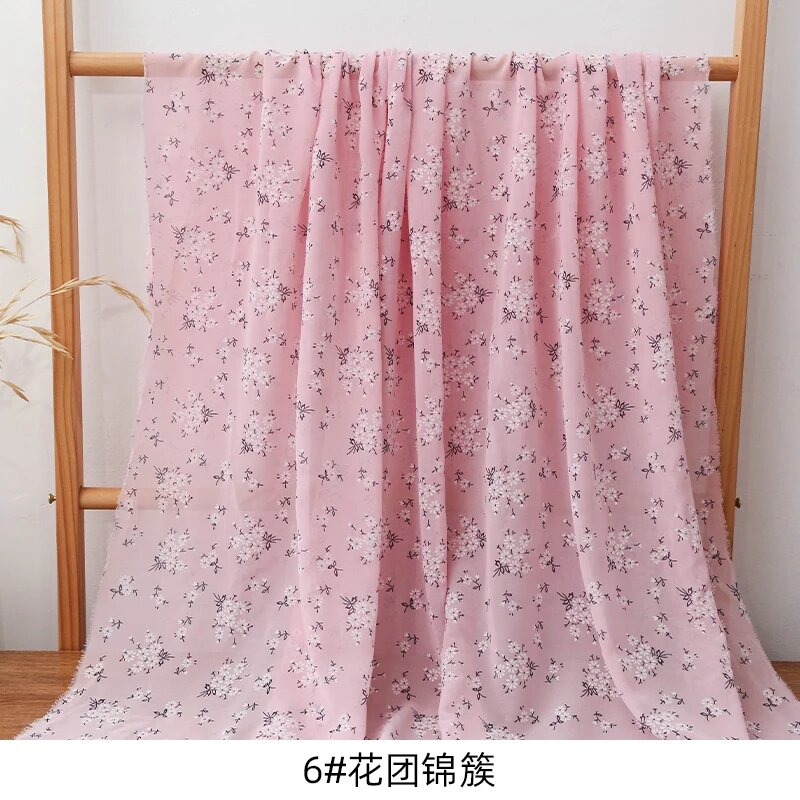 Шифон с цветочным принтом Xintianji TJ3305 Розовый, 6