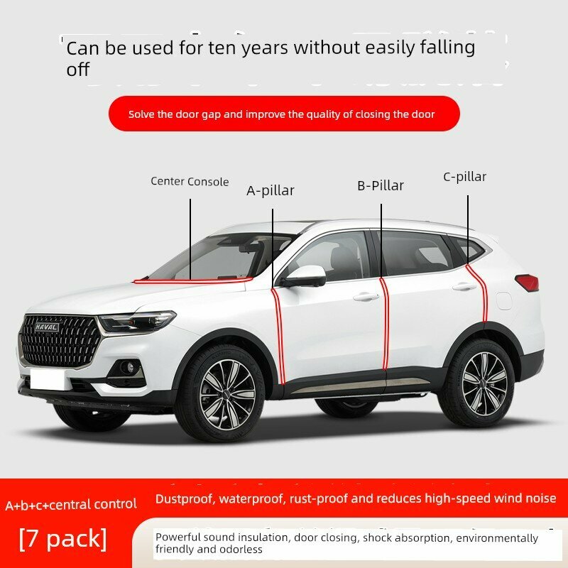Комплект уплотнителей HAVAL H6 L для A-, B- и C-столбцов и приборной панели, по 2 шт. для дверей и панели,