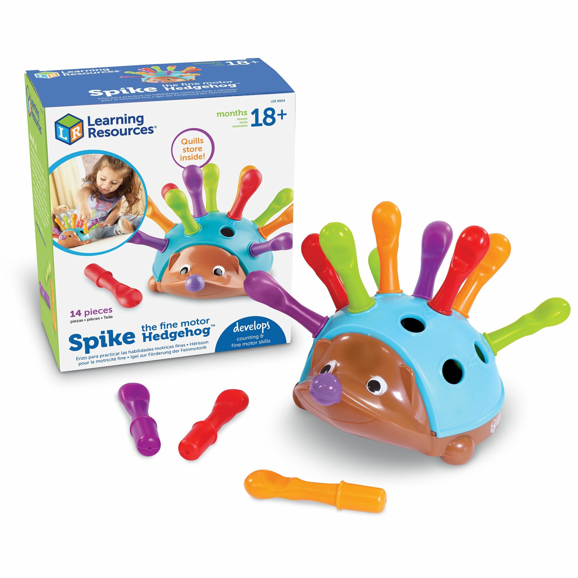 Развивающая игрушка Learning Resources - Игрушка для развития мелкой моторики "Ёжик Спайк", 14 эл. - LER8904