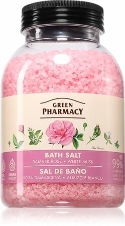 Соль для ванны Green Pharmacy Damask Rose & White Musk Bath Salt, розовый, 1000 г