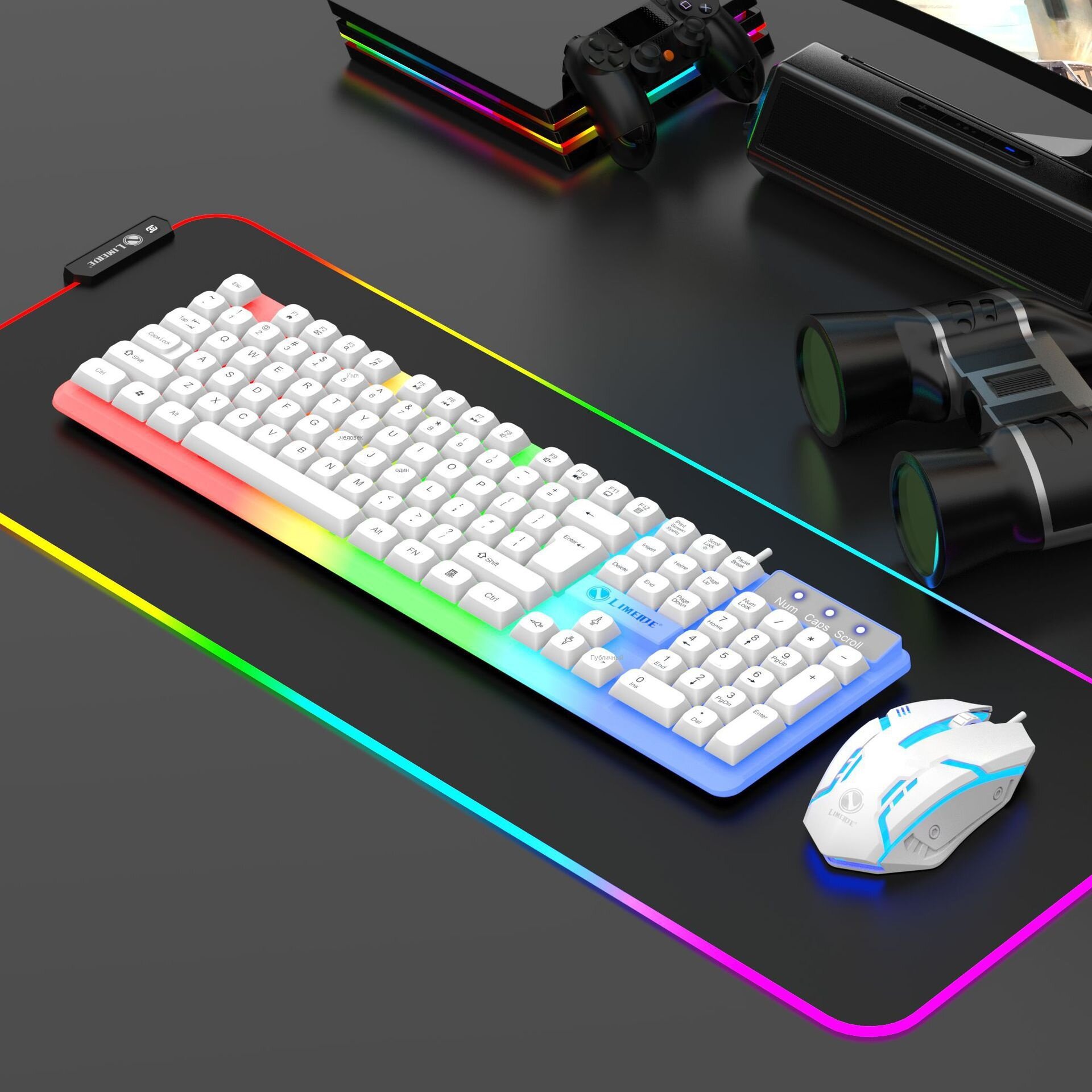 Набор клавиатуры и мыши LIMEIDE GTX350, LED подсветка, USB проводной, механические ощущения, для ПК и ноутбука
