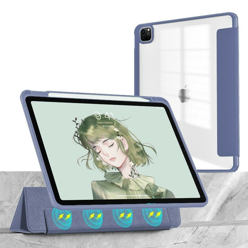 Магнитный съемный защитный чехол для iPad Pro 2025, iPad 9 (2021), планшета Air 5 с отсеком для стилуса, Mini 6,
