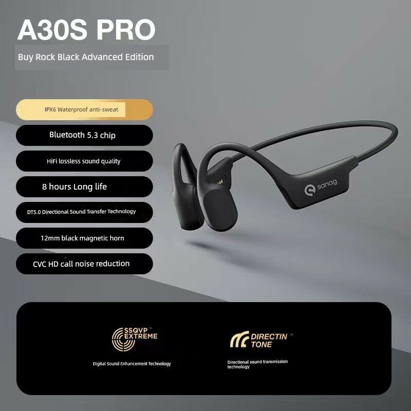 SANAG A30S костные Bluetooth наушники жареный черный модификация A30S Pro