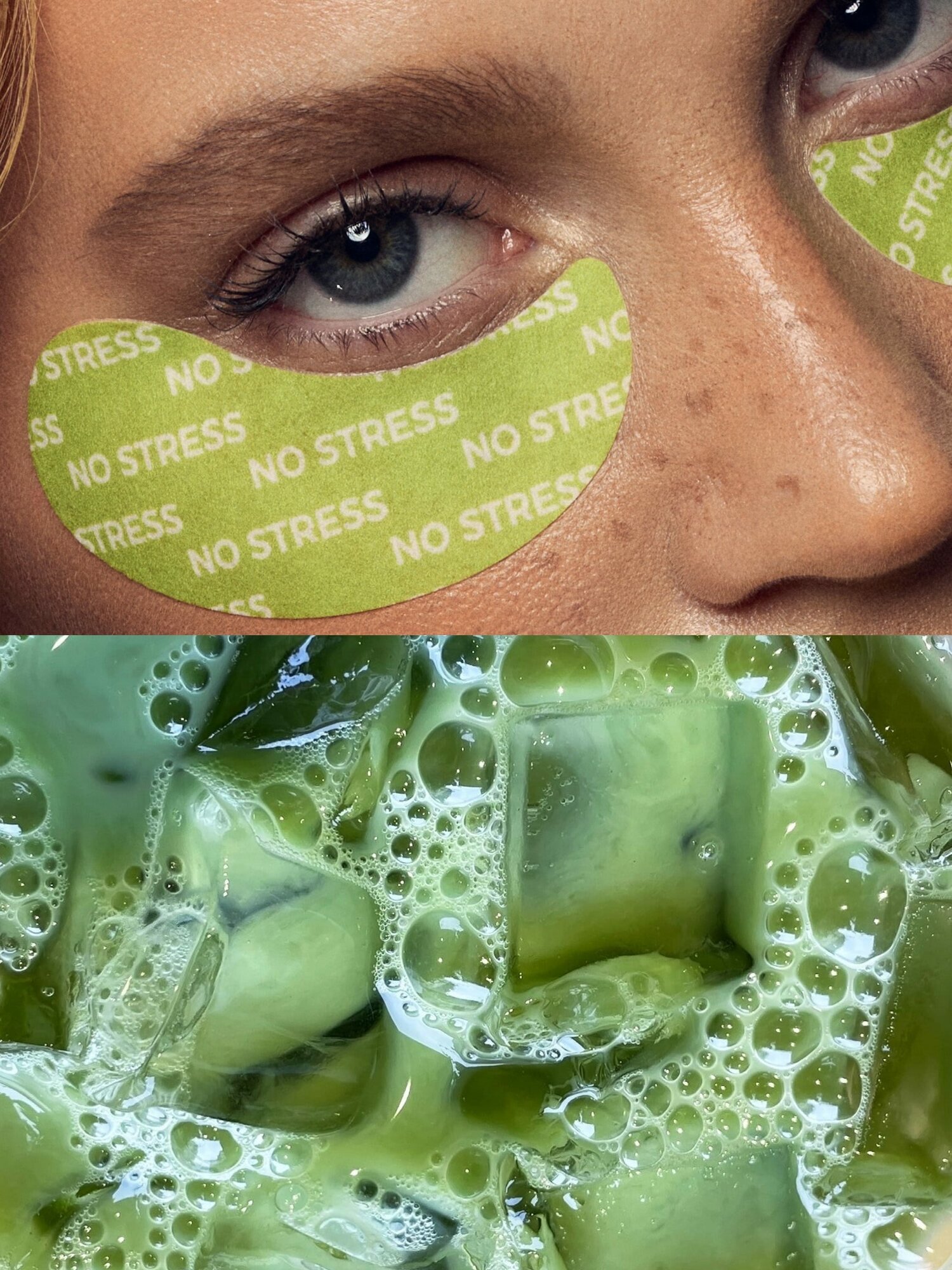 Патчи гидрогелевые для глаз 1 пара No Stress with Ice Green Tea aroma