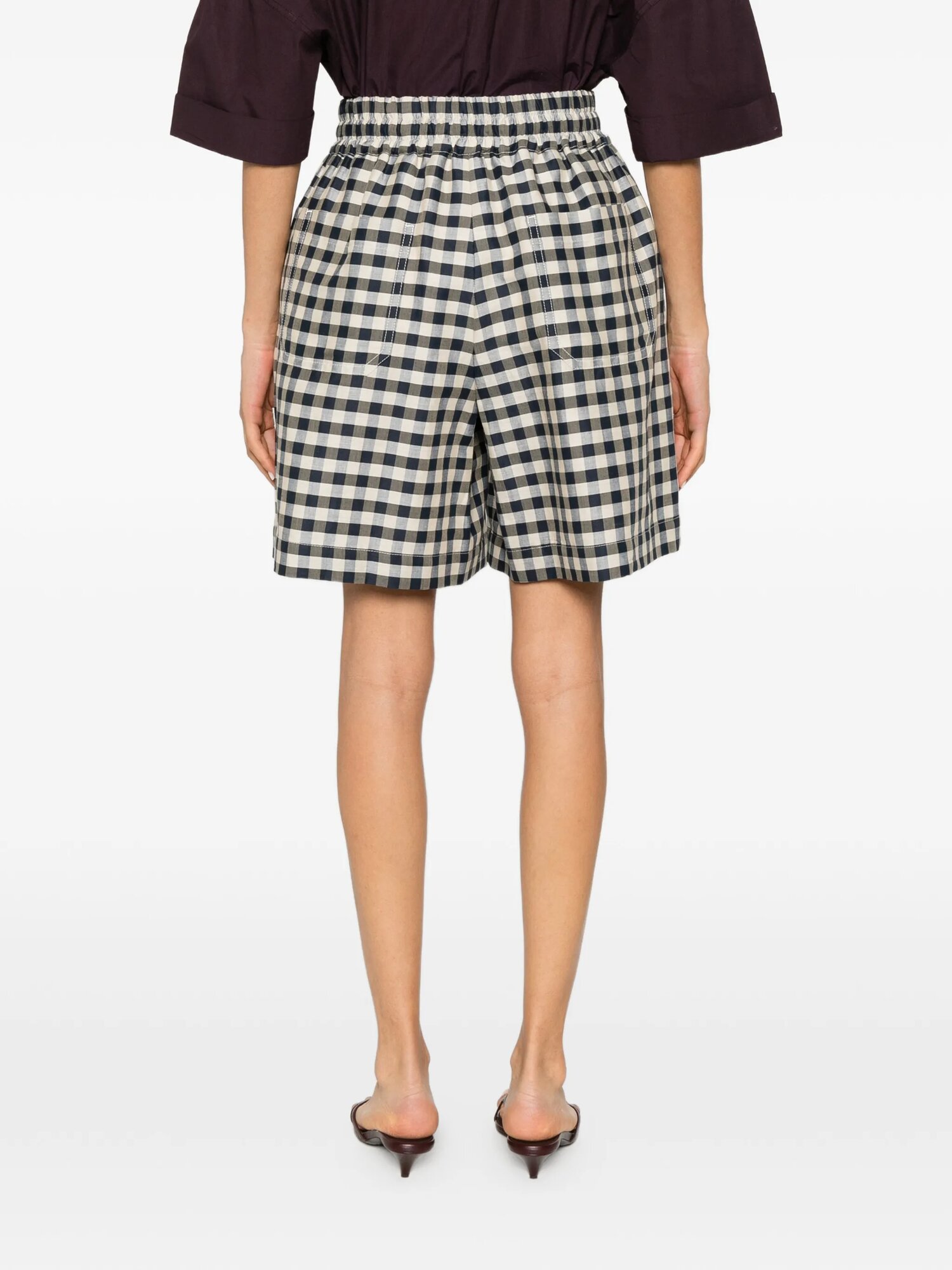 Шорты WEEKEND Gingham-check drawstring shorts, размер 40, blue — фото 1