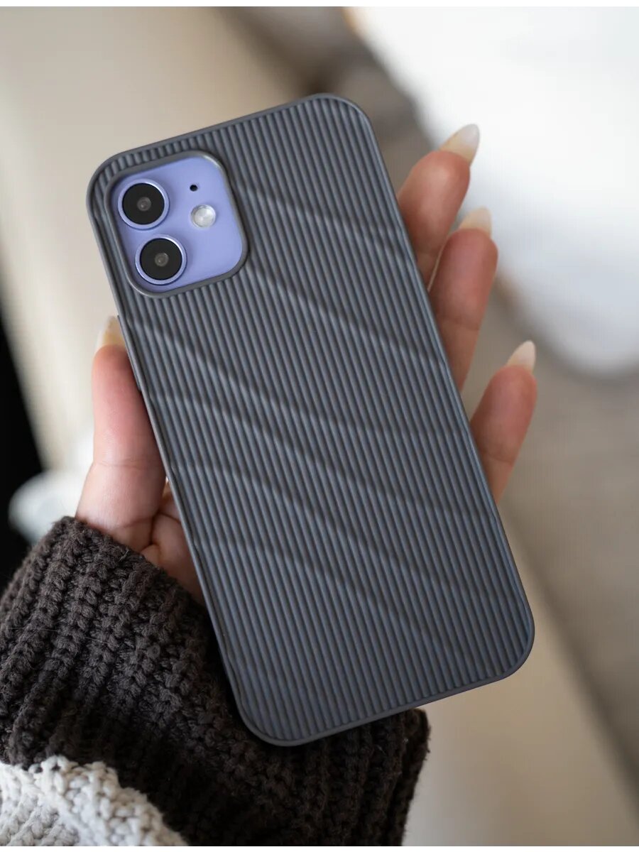 Чехол О'кейси, для iPhone 12, серый, стильный, легкий, с принтом