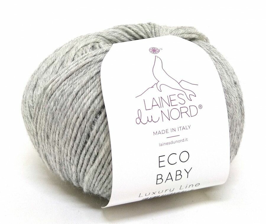 Пряжа Laines du Nord Eco Baby 03 (3 мотка по 50г/175м) светло-серый
