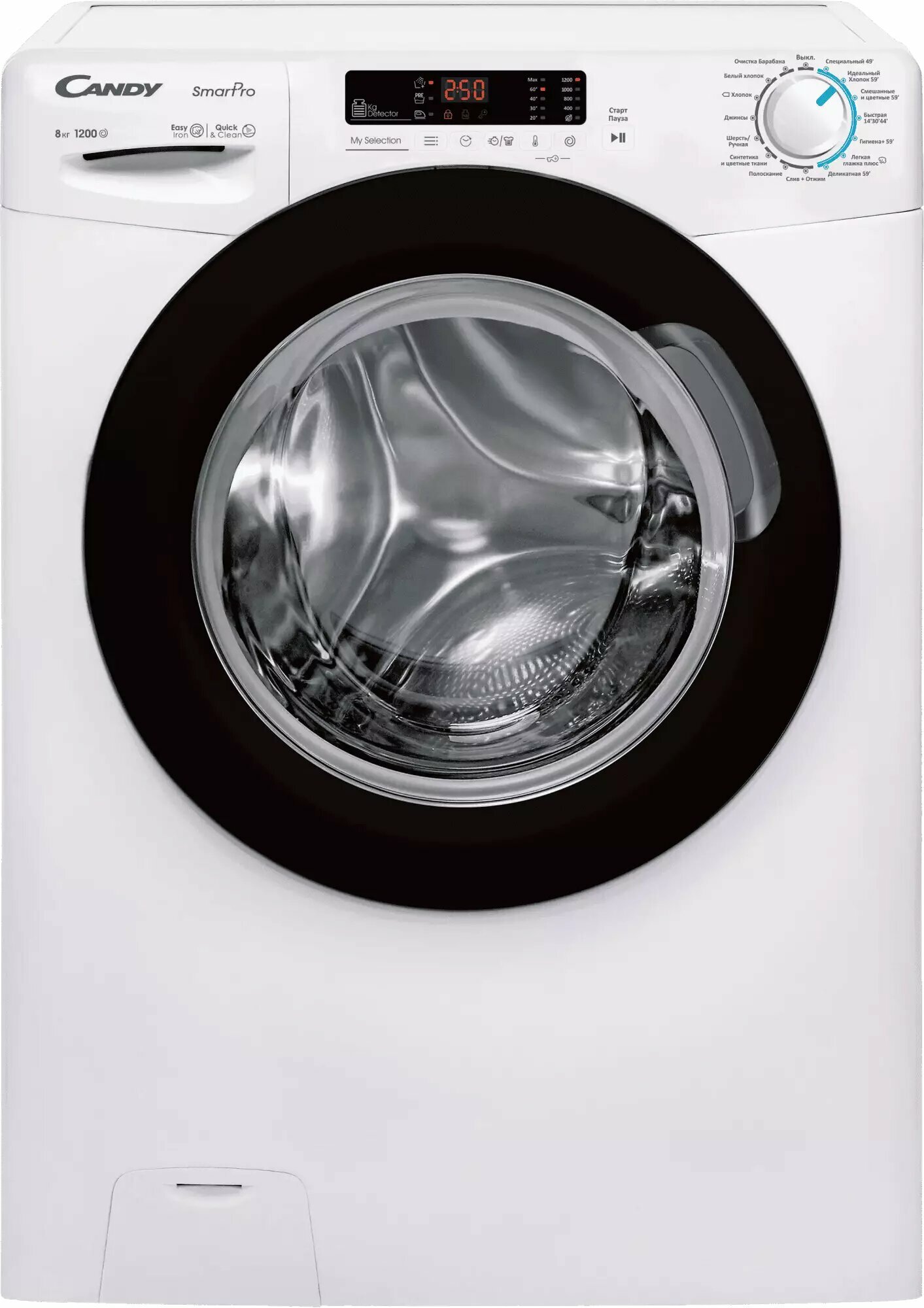 Стиральная машина Candy Smart Pro CSH44183D/2-07 на 8кг, 1200 об/мин, белая