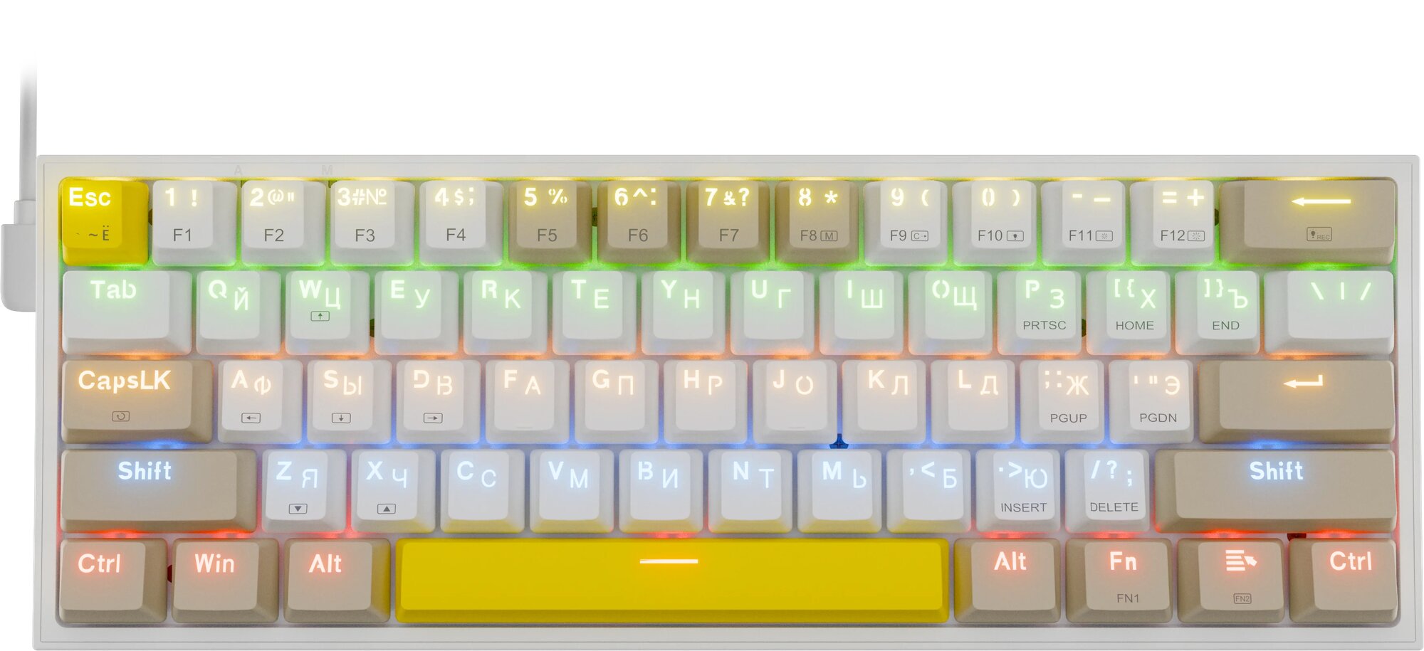 Клавиатура Redragon Fizz, игровая, механическая, подключение USB-A, кириллица, влагозащита