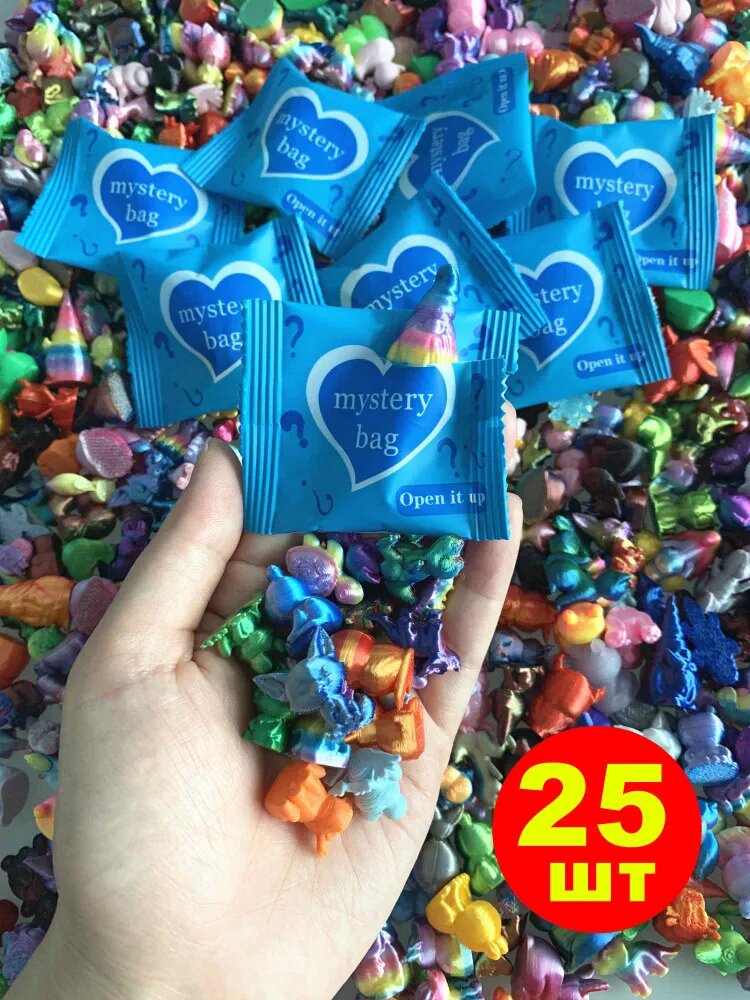 25 шт, Фигурки животных с 3D-печатью / мешочки-слепые
