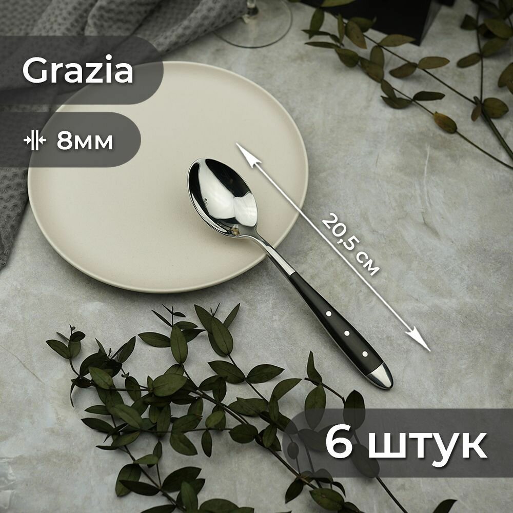 Набор столовых ложек Grazia 20,5 см, 6 шт