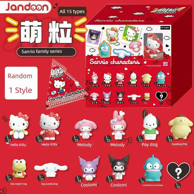 Простые милые аниме-фигурки Sanrio Family в слепых коробках, куклы-орнаменты в виде рисовых зерен, Куроми, Хелло Китти