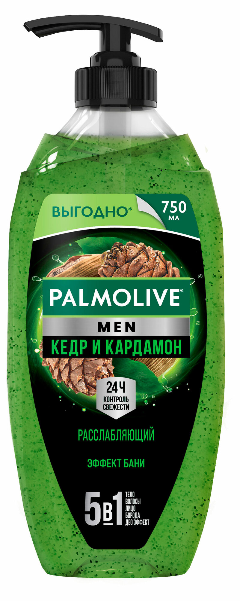 Гель для душа Palmolive Men 5в1 Расслабляющий кедр и кардамон, 750 мл