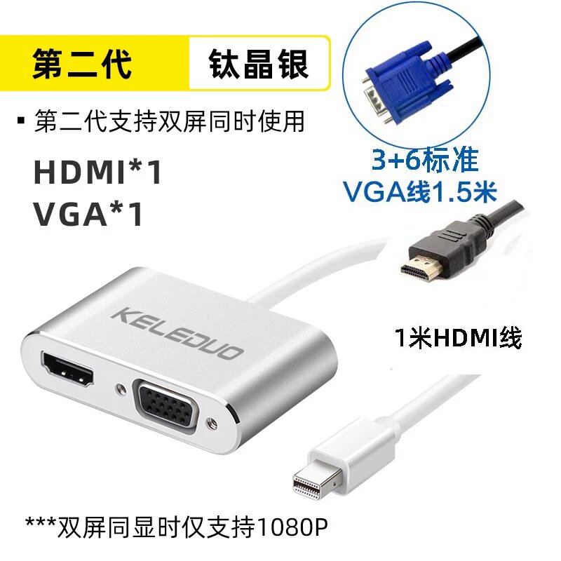 Конвертер Koledo miniDP в HDMI Thunderbolt 2, VGA, подходит для разъема Apple MacBook, интерфейса ноутбука, телевизора,