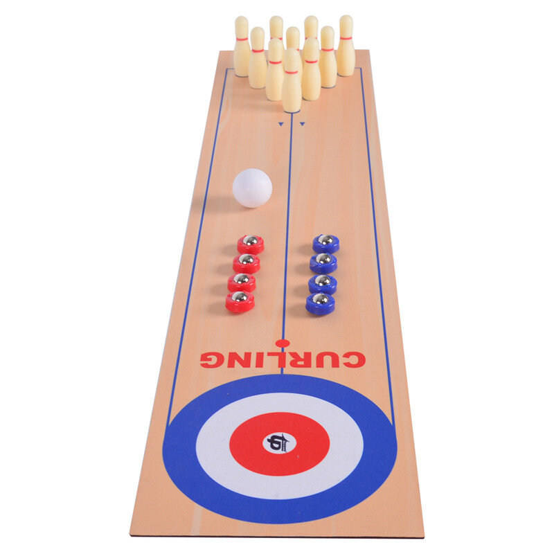 Горячая распродажа по специальной цене Складная мини-игра 3-в-1: шаффлборд, боулинг, керлинг, игра с ледяными скользящими элементами