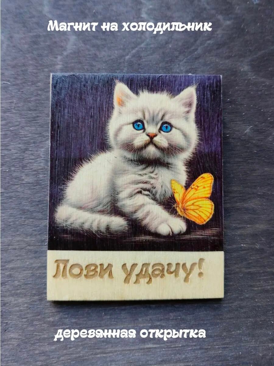 Открытка-магнит "Лови удачу"