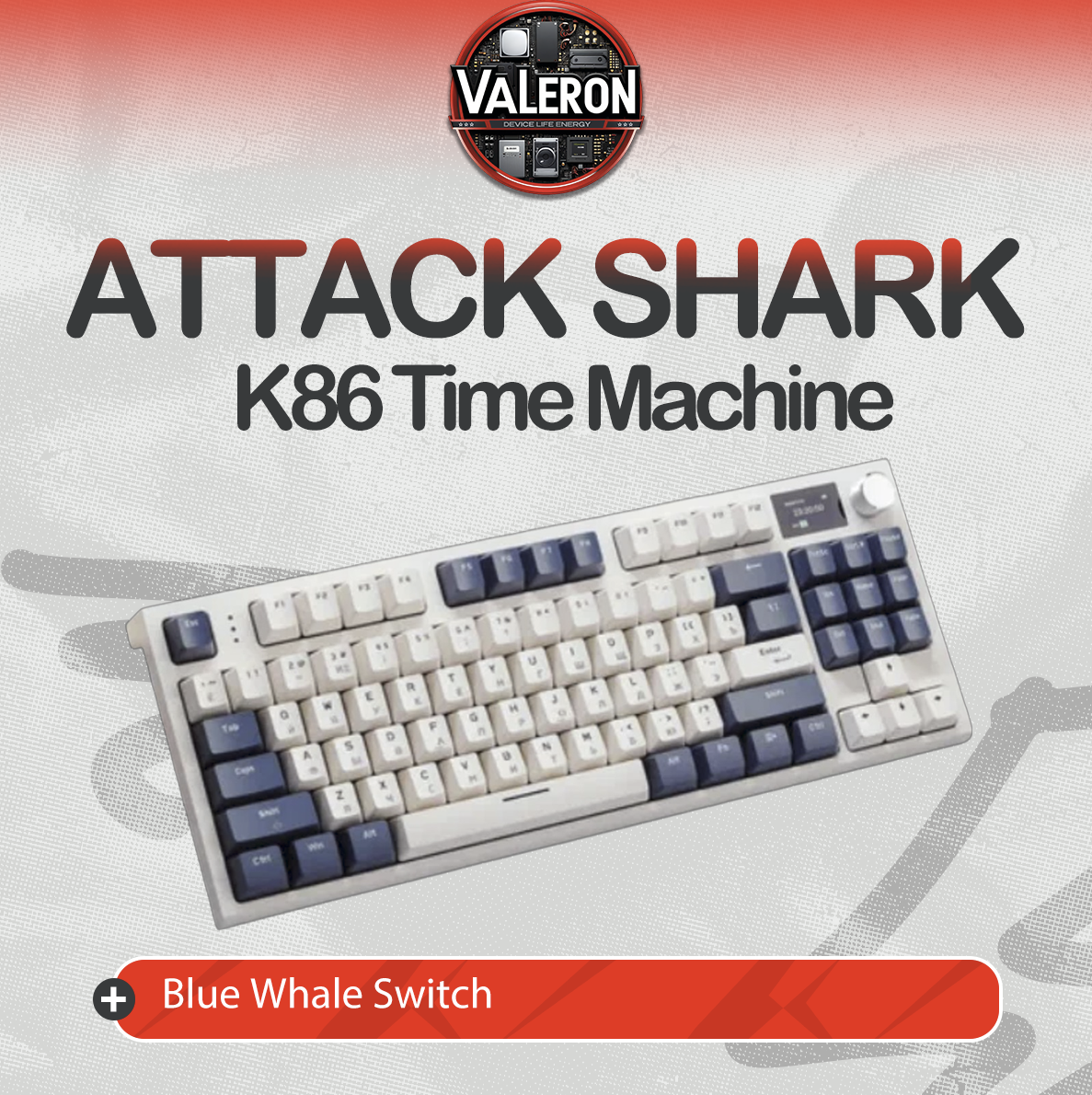 Механическая клавиатура Attack Shark K86 Time Machine (1198) белый/синий (RUS) USB