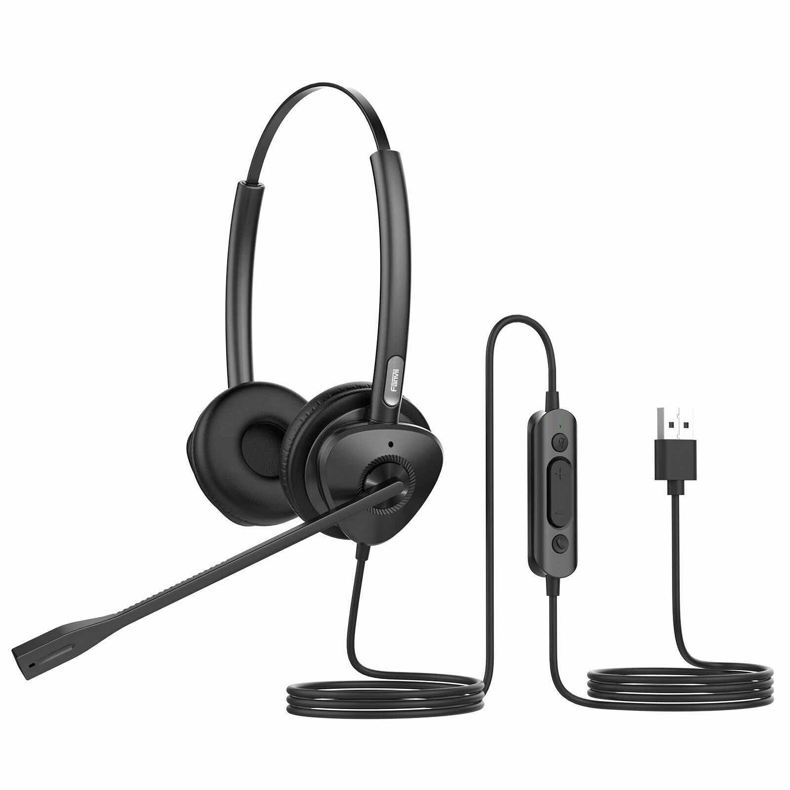 Fanvil HT302 проводная USB-гарнитура бинауральная с микрофоном HD-звук стерео переходник QD/RJ9