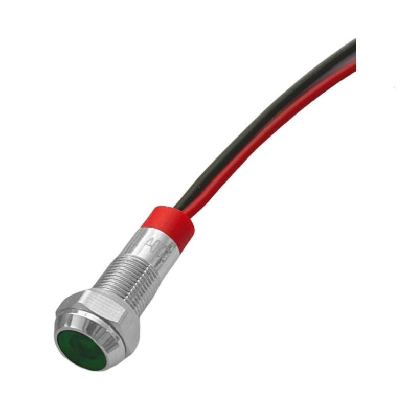 Антикоррозионный сигнальный светильник для систем безопасности, 6mm - Зеленый Свет 220V Wir
