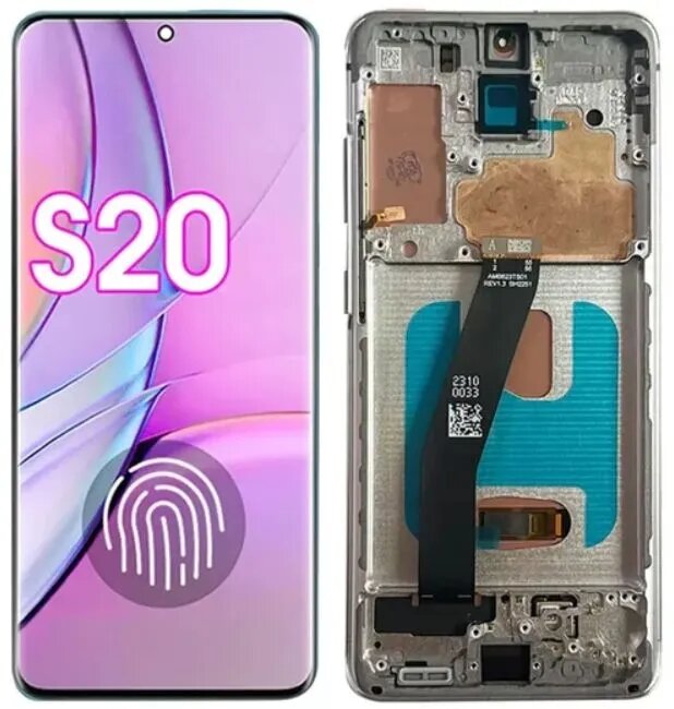 6,2-дюймовый OLED-дисплей для Samsung Galaxy S20, G980, G980F, G980F-DS, ЖК-экран с рамкой, сенсорная панель в сборе, синий.