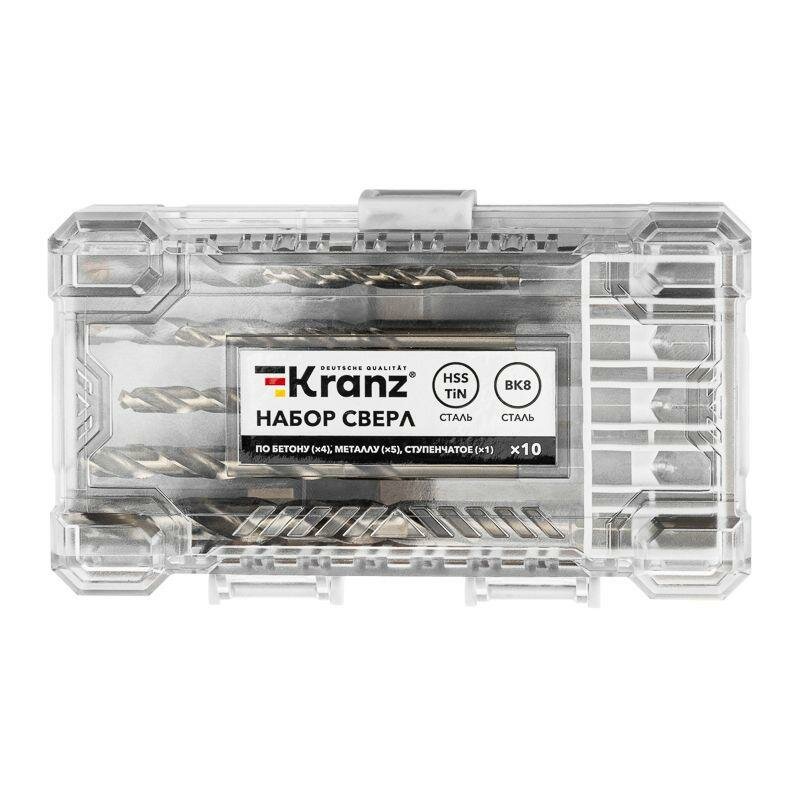 Набор сверл комбинированный (10 предметов) Kranz KR-92-0470