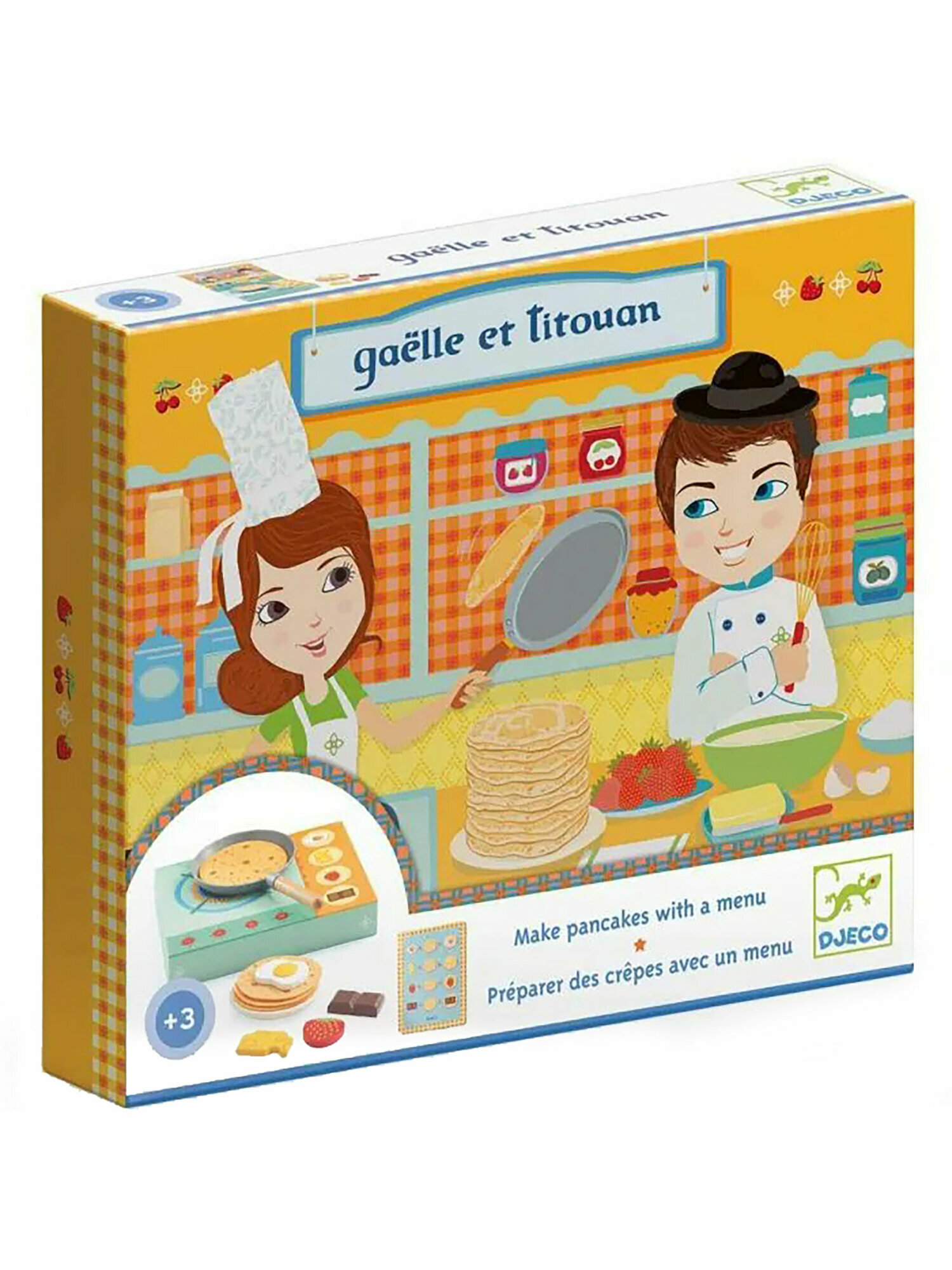 Развивающая деревянная игрушка Djeco Gaelle et Titouan Блинная Галлы и Титуана, для ролевой игры