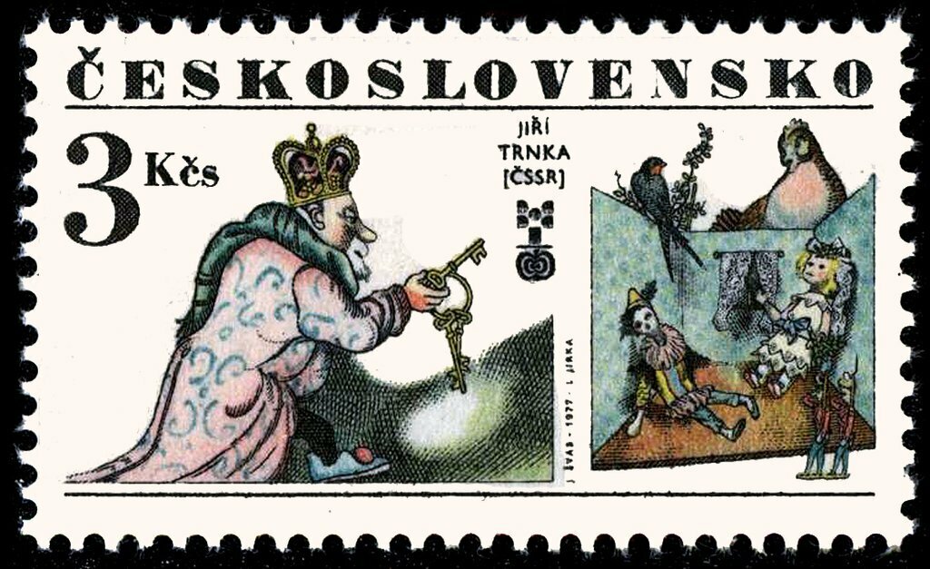 (1977-042) Марка Чехословакия "И. Трнка" Выставка книжных иллюстраций для детей, Братислава III