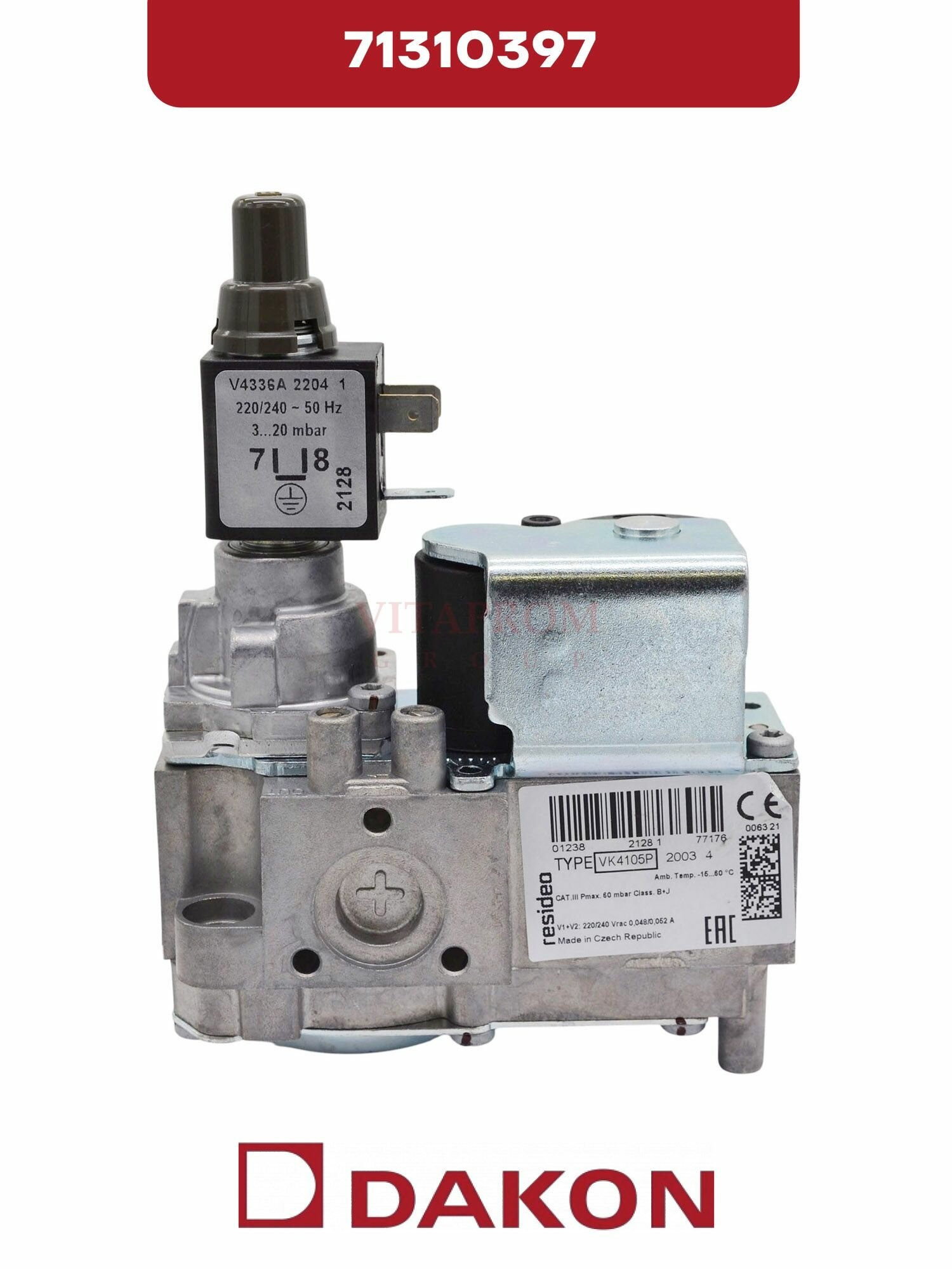 Газовый клапан Dakon 71310397 для котлов GL EKO HL, P LUX HL