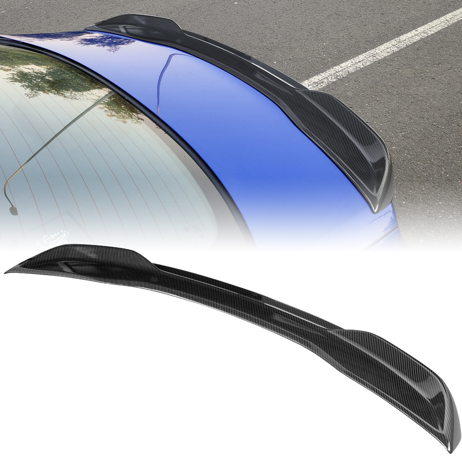 Спойлер на багажник для Honda Civic 11th Gen, ABS-пластик, текстура карбон