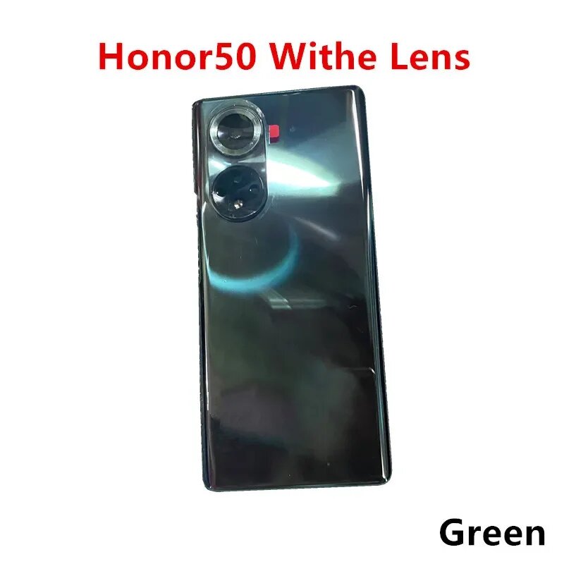 Задняя крышка аккумулятора Honor50 для Honor 50, задний корпус, стеклянный чехол, замена запасных частей для ремонта телефона + объектив камеры
