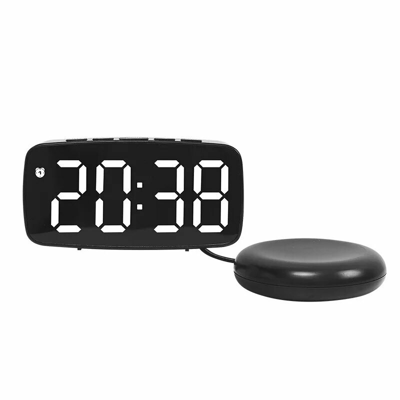 Черный вибрационный будильник LED 20:38