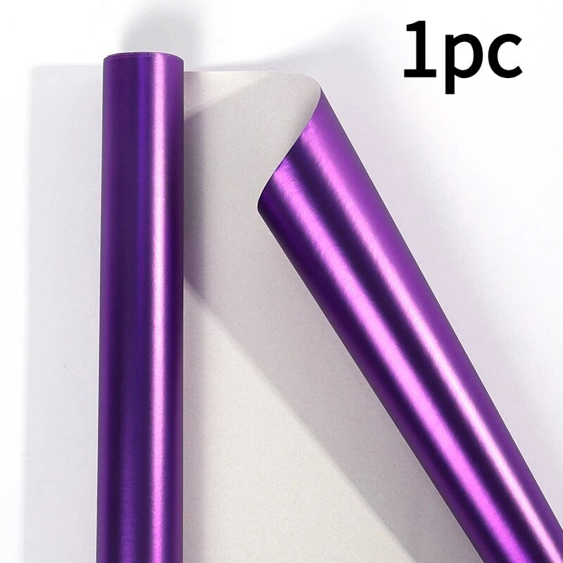 Премиальная матовая металлическая упаковочная бумага Фиолетовый, purple-1pc