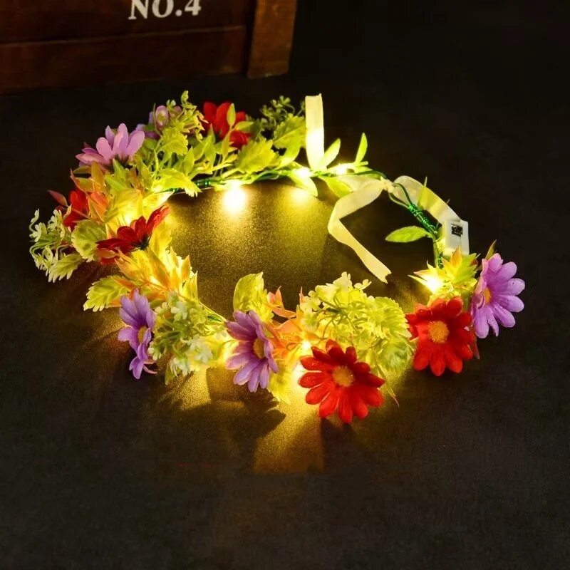 Светящийся цветочный венок LED Style 7