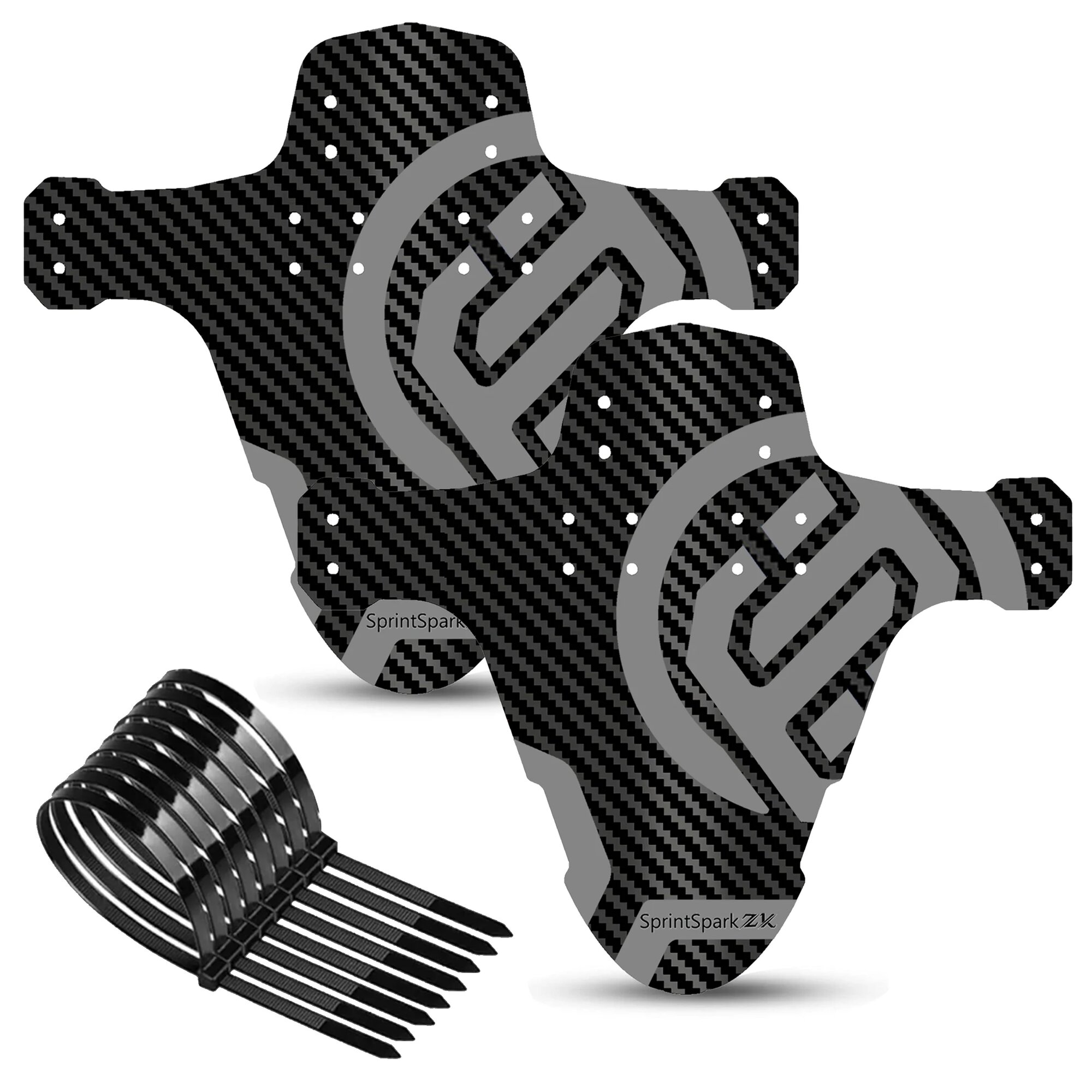 FIFTY 1/2 Sprint Карбоновые брызговики для велосипеда Черный, 2PCS Gray