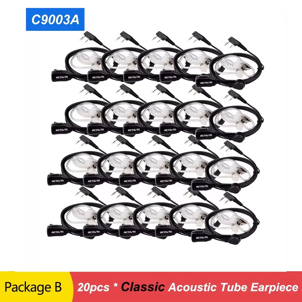 Retevis EAK001 Радио гарнитура для Baofeng UV 5R RT622 10/20 шт. 20pcs C9003A Headset